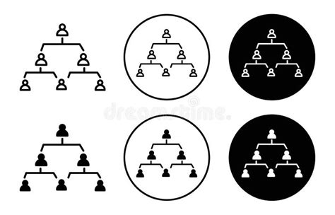 Hierarchical Structure Icon 2 Collection Of Outline Thin Line Symbol Or Sign Stock