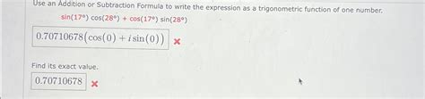 solved steps foruse an addition or subtraction formula to