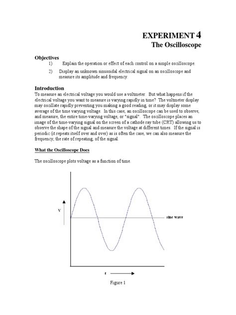 Experiment The Oscilloscope Pdf Amplitude Frequency