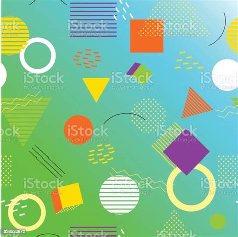 멤피스 배경에 완벽 한 패턴입니다 멤피스 스타일입니다 다채로운 기하학적 완벽 한 패턴입니다 벡터 일러스트 레이 션 0명에 대한 스톡 벡터 아트 및 기타 이미지 Istock