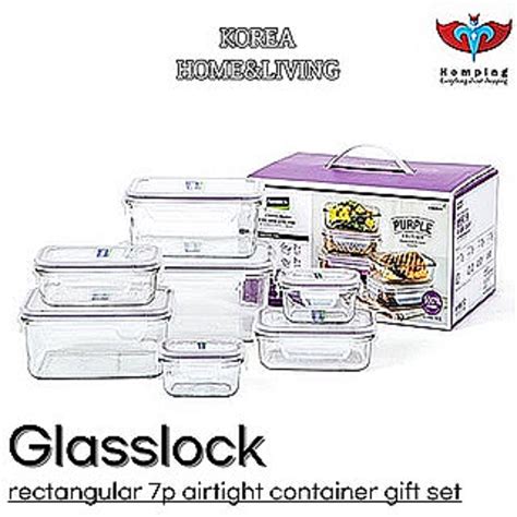 Glasslock Rectangular Airtight Container T Set 7p Shopee Singapore