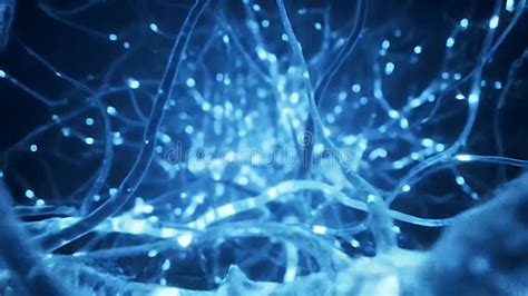 Glowing Blue Neural Pathways Microscopic View Stock Video - Video of digital, science: 376722933