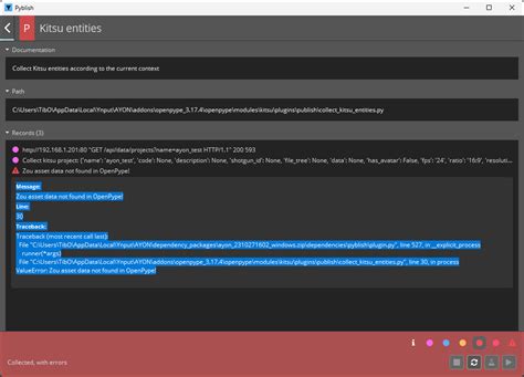 Kitsu Entities Error On Publish Administration Ynput Community