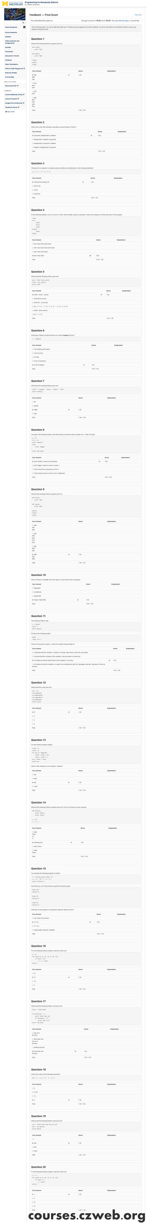 Final Exam V1 Free Solved Quizzes For Your Check