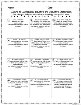 Inductive And Deductive Reasoning Editable Student Practice Pages