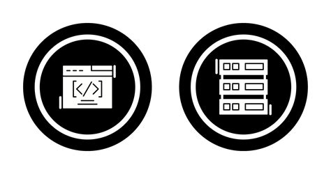 Web Coding ND Server Icon Vector Art At Vecteezy