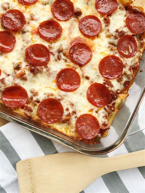 Sausage And Pepperoni Pizza Casserole Recipe Pizza Casserole