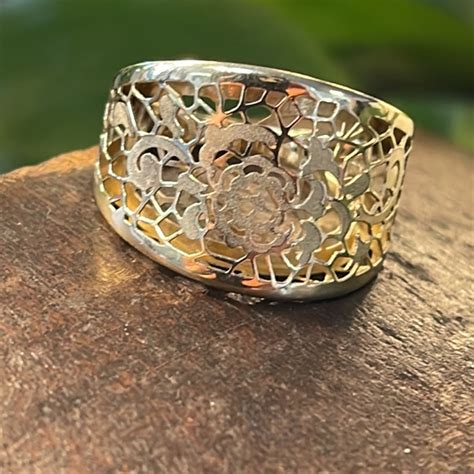 Jewelry 14k Wide Band Filigree Ring Poshmark