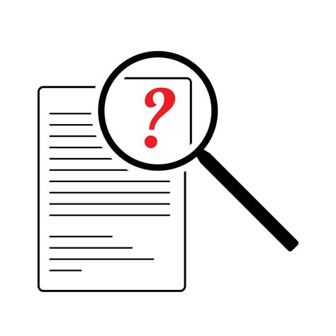 Magnifying Glass On A Document Paper With Question Mark Flat Vector Illustration 8204526 Vector