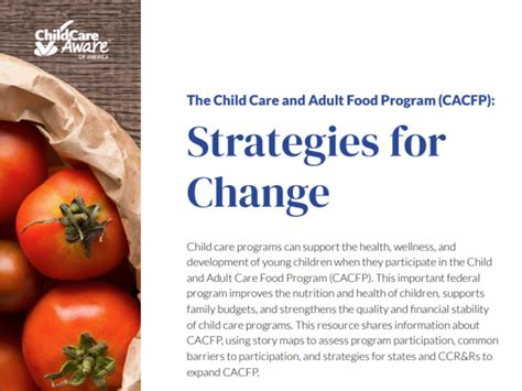 CACFP Strategies For Change National CACFP Sponsors Association