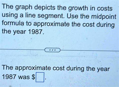 Solved The Graph Depicts The Growth In Costs Using A Line Segment Use