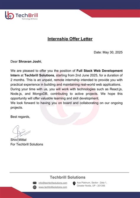 Internship Fullstackdevelopment Webdevelopment Techinternship Learningjourney Shravan Joshi