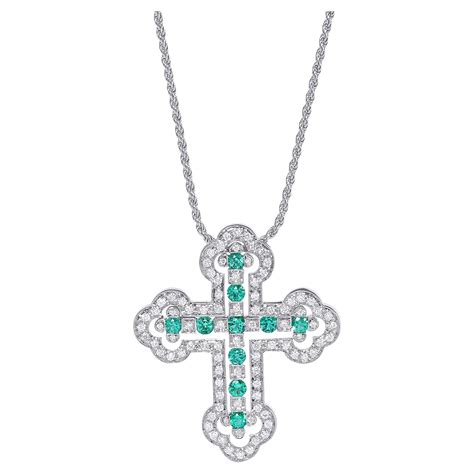 Spanish Colonial Style 18k Gold Emerald Cross Pendant For Sale At 1stdibs