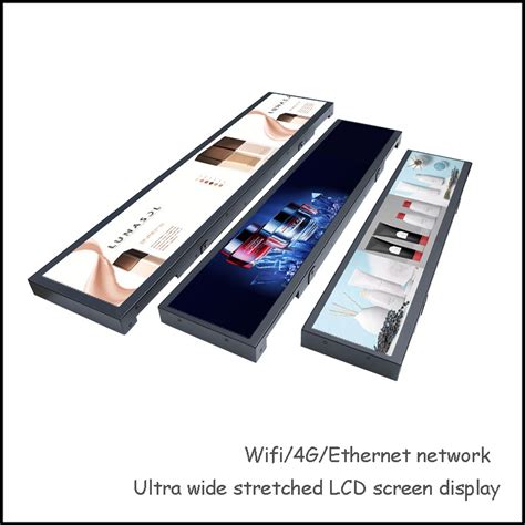 28 Inch Ultra Wide Stretched Lcd Screen Display With Wifi 4g Ethernet Network Android Os Lcd