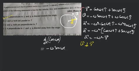 a particle moves such that its position vector overrightarrow{ mathrm{r}