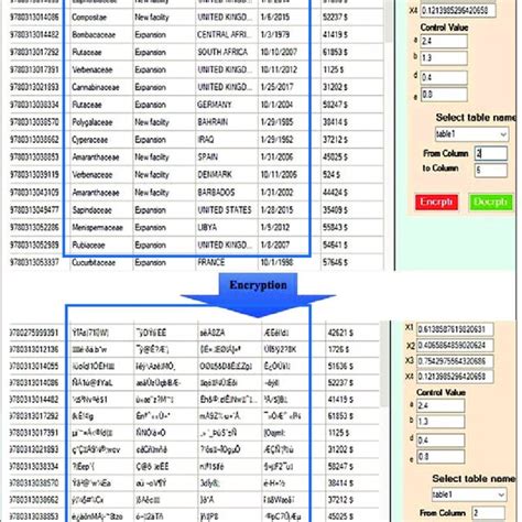 Example Of Encryption Of One Row Download Scientific Diagram