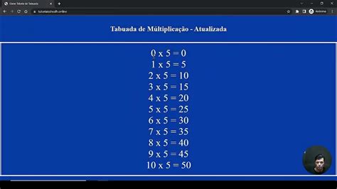 Código Fonte De Tabuada Feita Em Html Css E Js Youtube