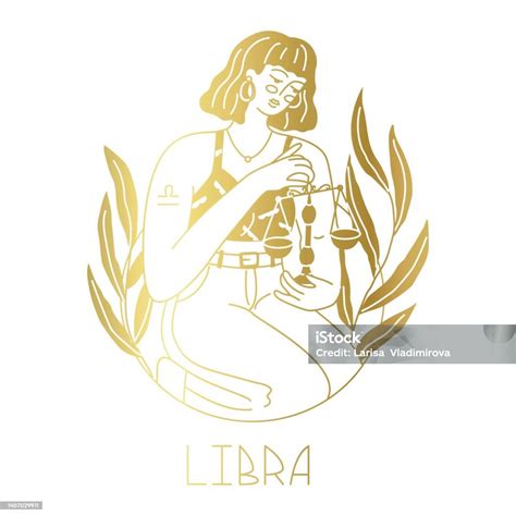 조디악 기호 천칭 천칭 자리의 이미지에있는 소녀 아름다움 점성술 아름다운 여성과의 개별 별자리 생년월일의 특성 분석 벡터