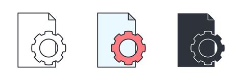 File Configuration And Document Settings Icon Symbol Illustration Isolated On White Background