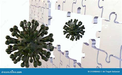 Enveloped Type Of Virus With Jigsaw Puzzle Pieces Stock Illustration Illustration Of