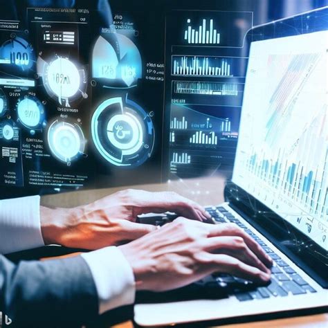 Premium Photo Businessman Works On Laptop Showing Business Analytics