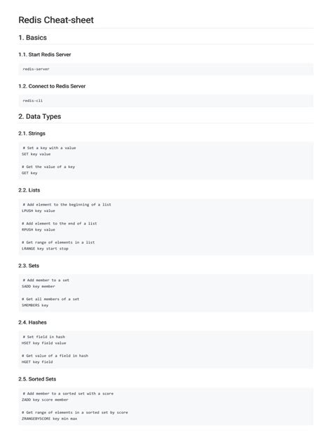 Redis Cheat Sheet Pdf Backup Data
