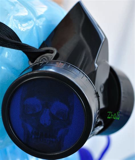 Black Cyber Mask Cyber Goth Mask Gas Mask Respirator Dark Blue Skull
