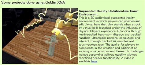 some projects done using goblin xna augmented reality games