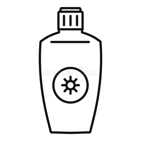 Uva Sunscreen Bottle Icon Outline Style Stock Vector Illustration Of Hygiene Cosmetic 135518969
