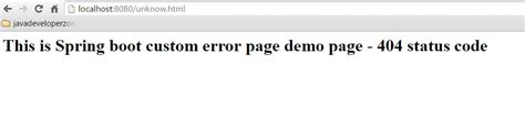 Spring Boot Custom Error Pages Java Developer Zone