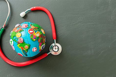 Premium Photo Earth Globe With Healthcare Icons For Global Health Awareness