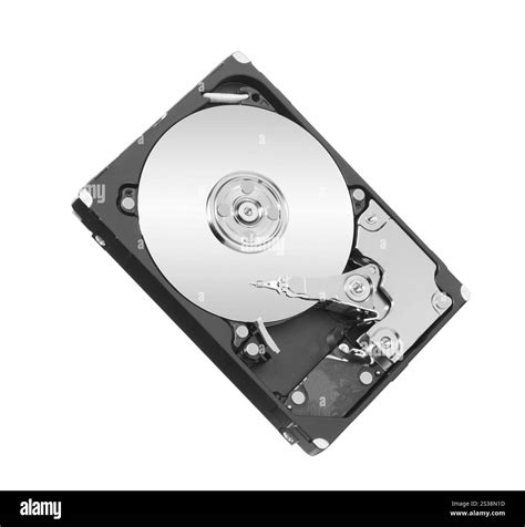Hard Disk Drive Inside Isolated On White Background Hard Disk Drive