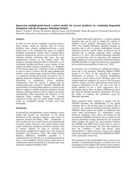 pdf improving multiple point based a priori models for inverse