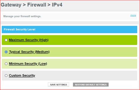Firewall Security Level IPv What Should It Be Set On For Safety Xfinity Community Forum