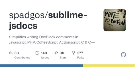 Github Spadgossublime Jsdocs Simplifies Writing Docblock Comments In Javascript Php