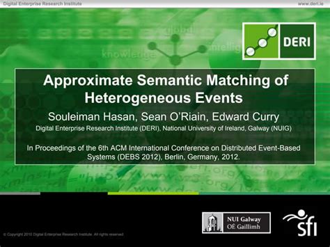 Approximate Semantic Matching Of Heterogeneous Events Ppt