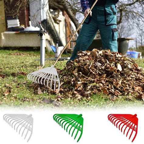 Hcjkdu Plastic Rake Thickened Raking Grass Rake Agricultural Rubber