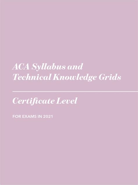 2021 Aca Syllabus Handbook Certificate Download Free Pdf Artificial Intelligence