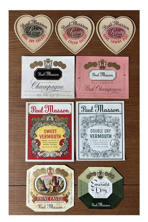 Paul Masson Spirits Group A Saratoga California British Beer Labels