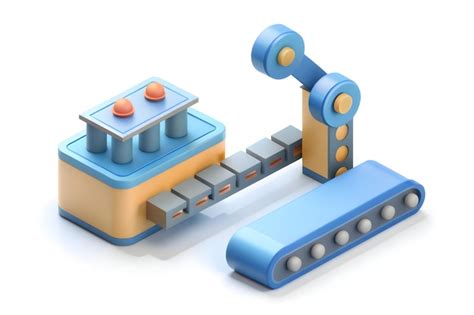 3d Ai Icon With Conveyor Belt Symbolizes Manufacturing Optimization