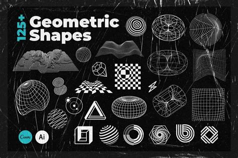 125 Abstract Futuristic Shapes Brushes Pack