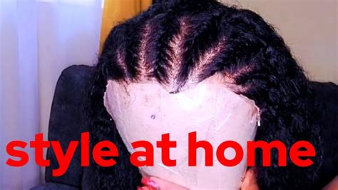 How To Style Conrows Wig At Home Youtube