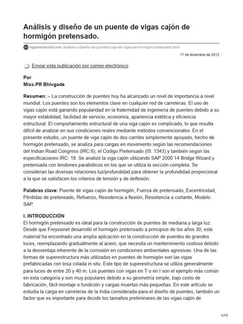 Analysis And Design Of Prestressed Concrete Box Girder Bridge Pdf Puente Hormigón