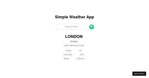 Simple Weather App Codesandbox