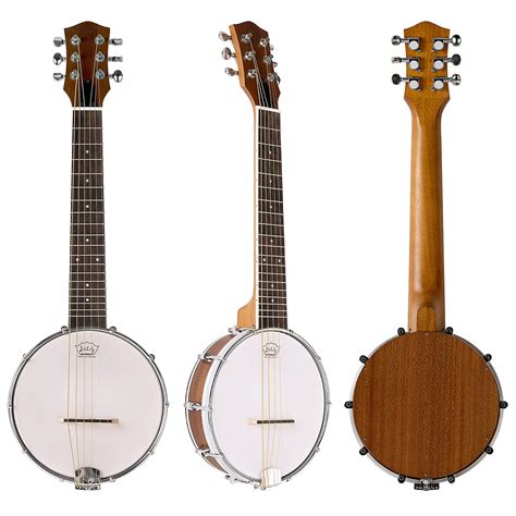 Mulucky 6 String Banjo Banjo Guitar Concert Size 26 Inch Mini Banjitar Closed