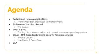 BPF Cilium Turning Linux Into A Microservices Aware Operating System PPT