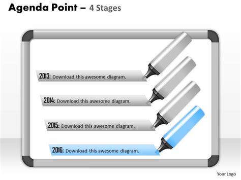 Four Staged Text Box For Process Flow 0214 PowerPoint Slide Template Presentation Templates