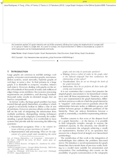 Pdf Large Graph Analysis In The Gmine System
