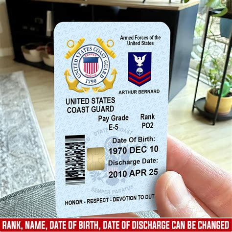 Us Coast Guard Printed Metal Card Proud Us Veteran