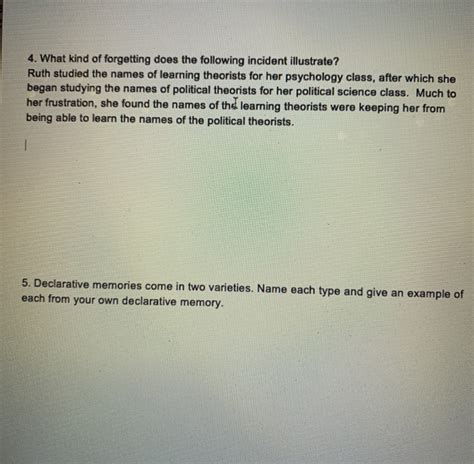solved 4 what kind of forgetting does the following